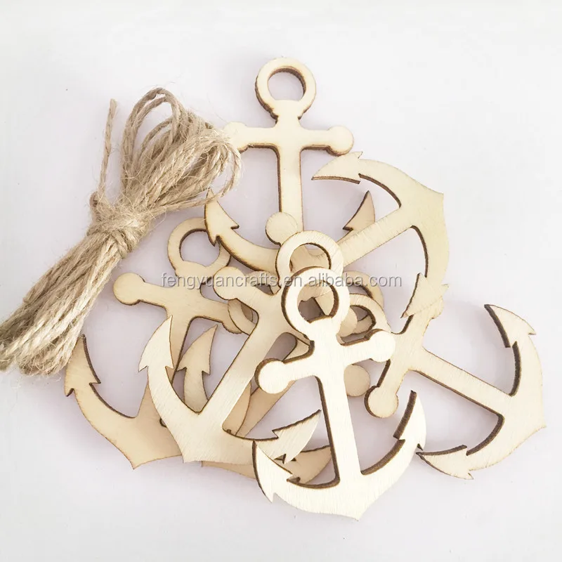 Laser Cut Wooden Crafts Anchors - Unfinished Wood Decor