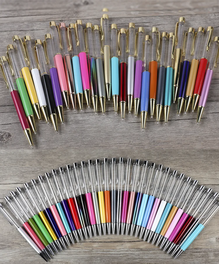 Japan Innovative Gold Foil Oil Liquid Ball Pen Diy Pen Colorful Diy ...