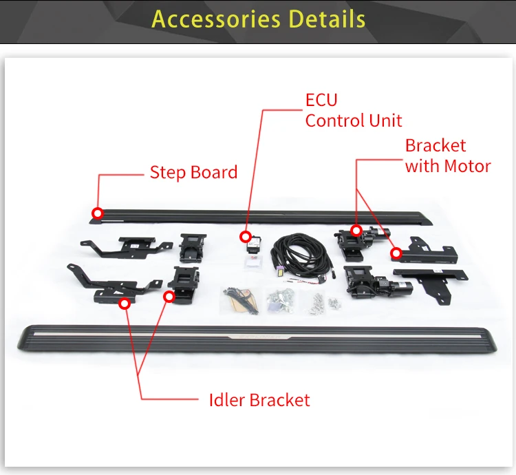 No Hole Punching Long Warranty Electric Running Board Electric Side ...