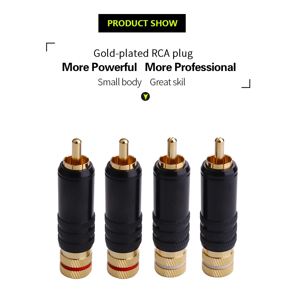 Rca Hifi Diy Pure Copper Plating 24k Gold Video Audio Vga Rca ...