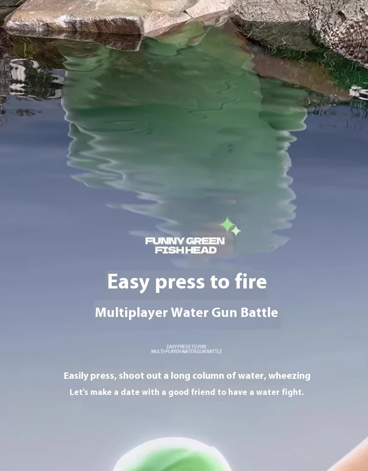 2025 New Green Head Fish Children's Toy Water Gun Mini Plastic Water ...