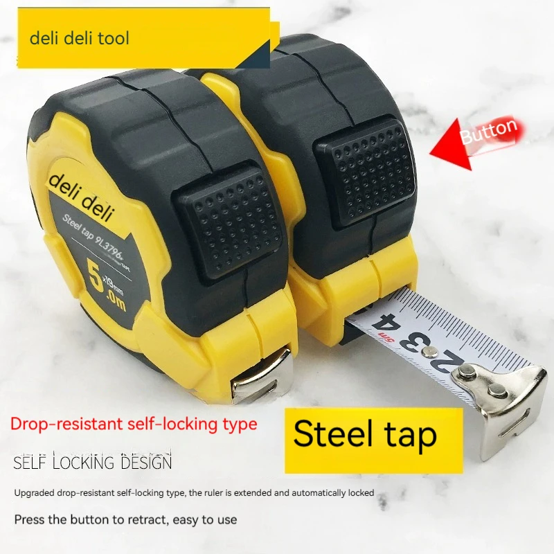 Deli DL9075Y Steel Tape Measure - 7.5 Meters Precision Ruler