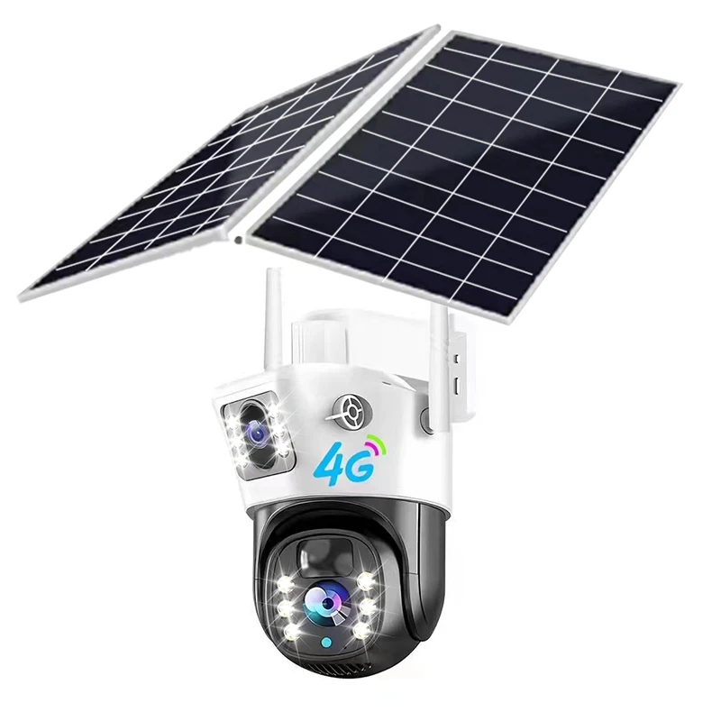 4mp V380 Pro 4g/wifi Solar Powered Outdoor Cctv Network Camera 360 Wireless Color Night Vision ...