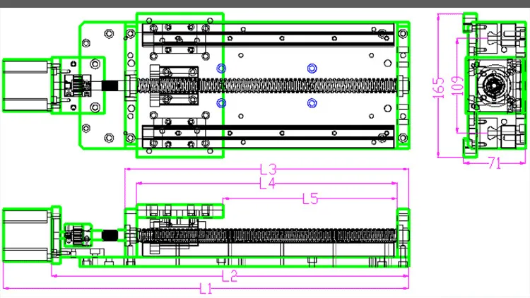 Electric Cross Sliding Table 1605 Ball Screw Slide square Guide Linear ...