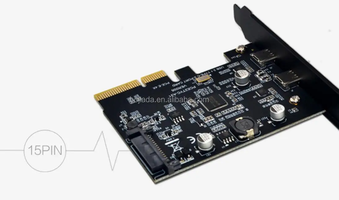Pci Express Pci-e 3.0 4x To 2 Port Usb Type-c Connector Expansion ...