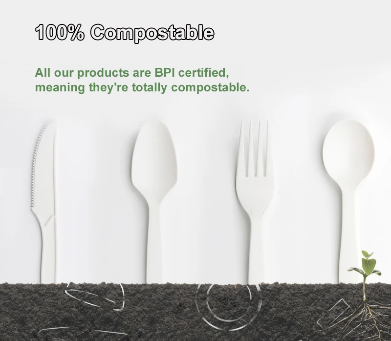 Econewleaf Disposable Compostabe Cutlery Biodegradable Pla Forks Spoons Knives Cutlery Combo Set ...