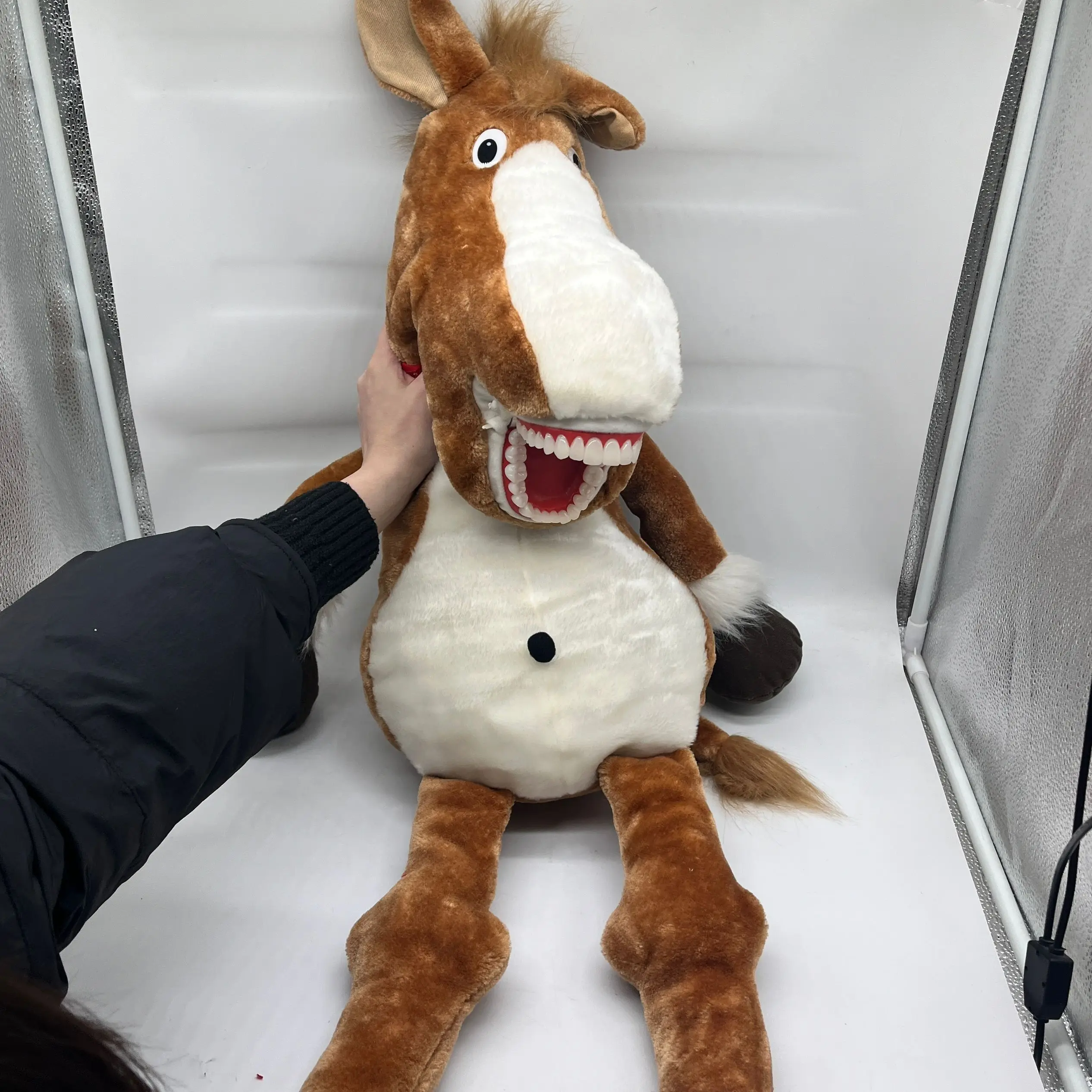 Custom Plush Education Brushing Big Tooth Donkey Toy Children Brush ...