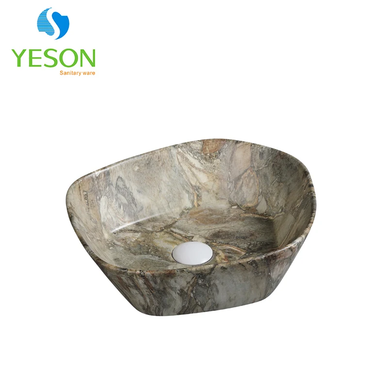Yeson Cabinet Countertop Bathroom Marble Ceramic Hand Wash Basin