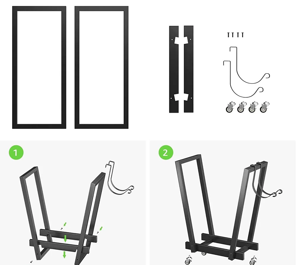 Movable Metal Wood Firewood Storage Rack With Wheels - Buy Storage Rack ...