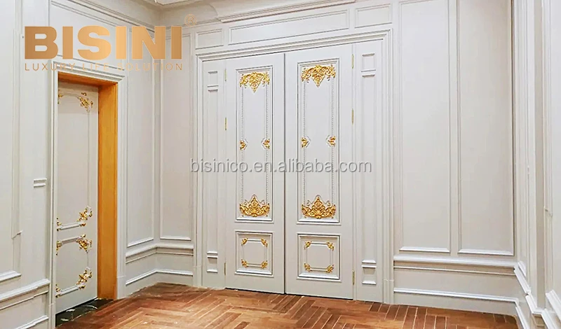 European Wainscoting - Traditional White and Gold Panels