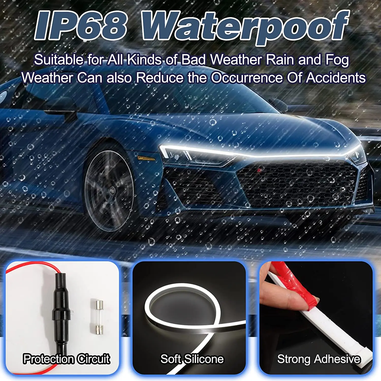 Factory Price Exterior Car LED Strip Lights Flexible Turn Signal Tube ...