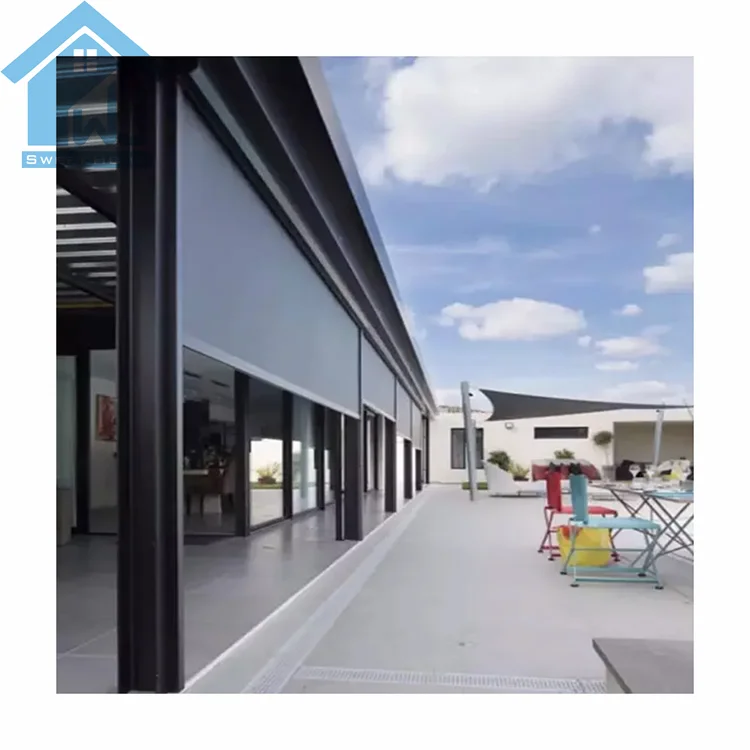 Sunscreen Vertical Fabric Customized Size Motorized Screen Patio ...