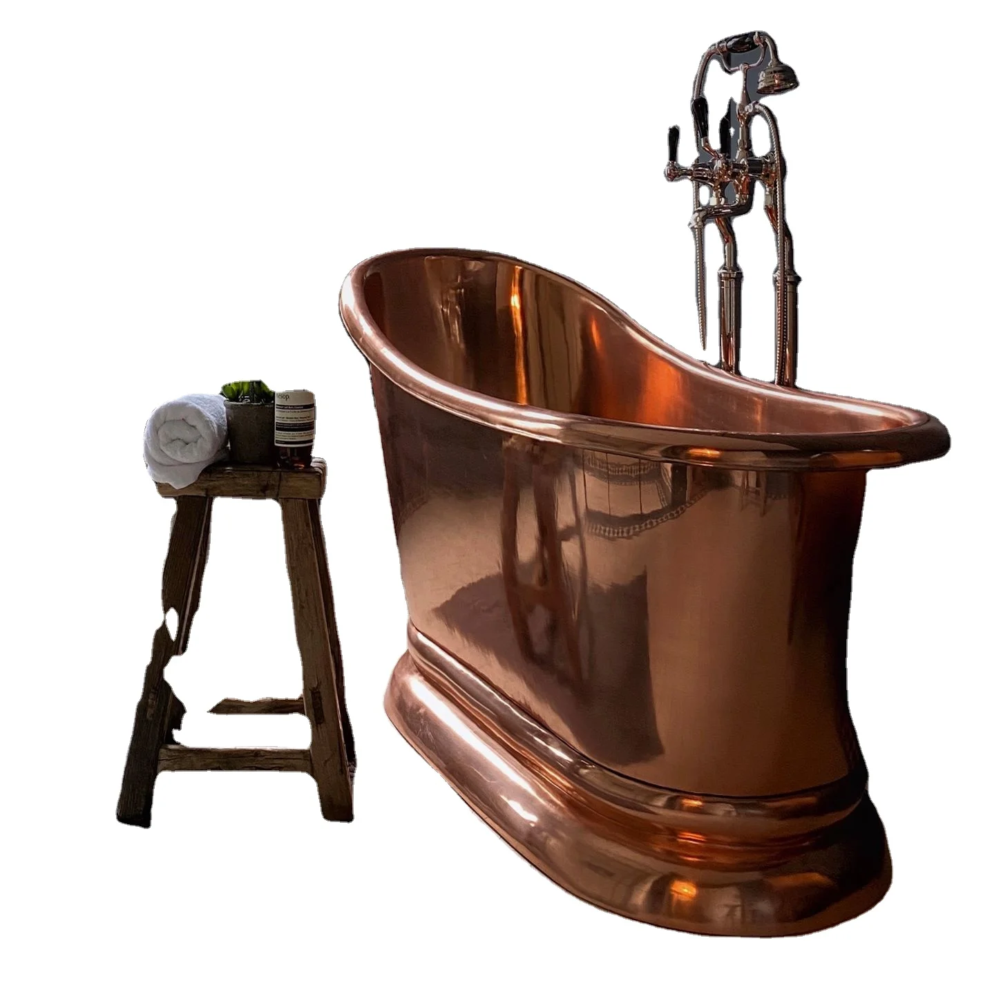 Hammered Copper Handcrafted Shined Luxury Copper Bath Tub Skirted Base ...