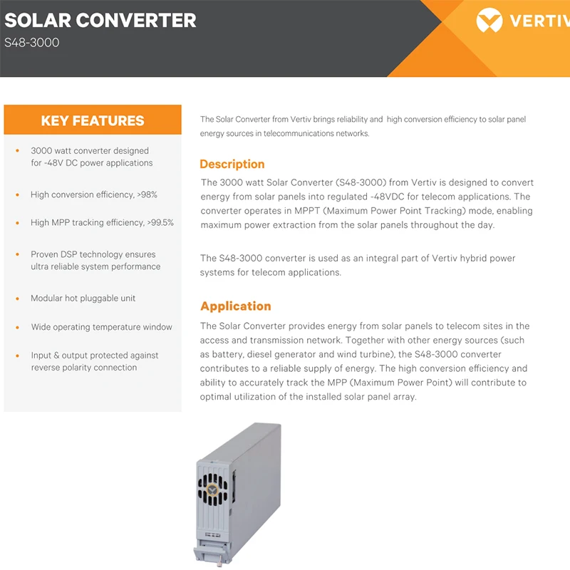 Emerson 48V 3000W Solar Converter - Efficient Power Solutions