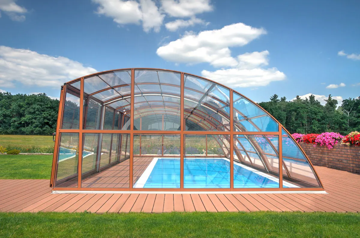 Polycarbonate Swimming Pool Retractable Roof - Insect Resist