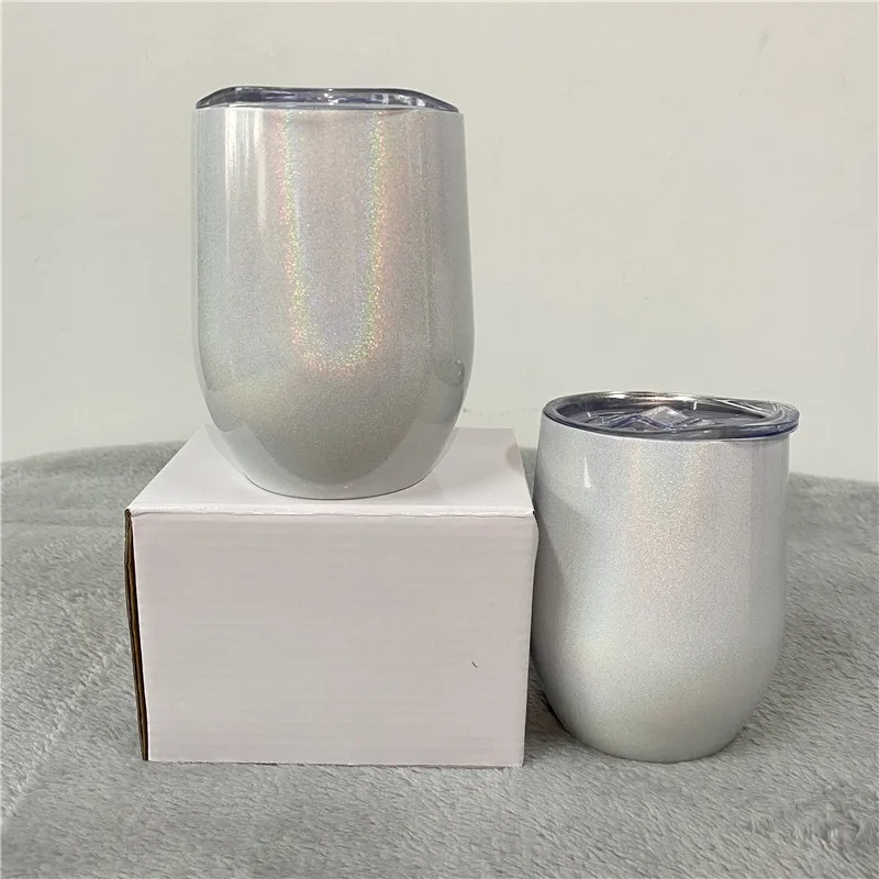 12oz Stemless Heat Transfer Blank Sublimation Shimmer Glitter Wine ...