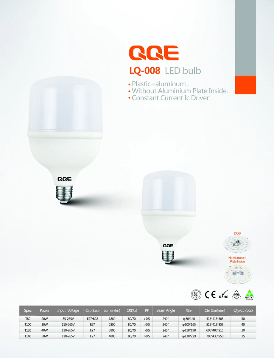 AKT E40 to E27 AC Powered with Aluminum Lamp Body RoHS/EM/CC Certified ...