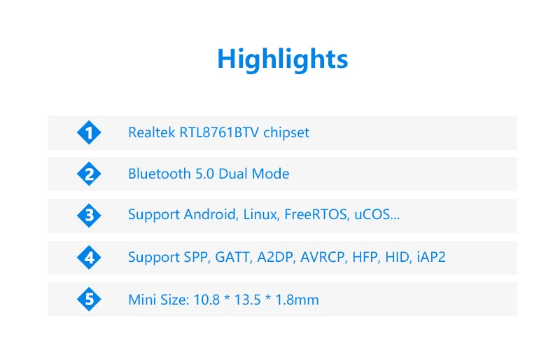 Low Cost Realtek Rtl8761 Chipset Uart Data Transceiver Bluetooth 5.0 ...