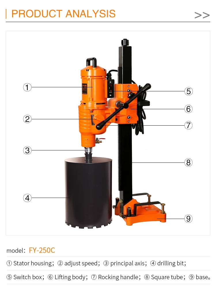 Diamond Core Drilling Machine With Concrete Borehole Cutting Stand 15 ...