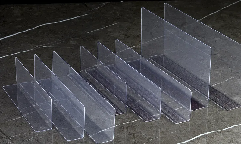 L Shape Transparent Plastic Shelf Divider For Supermarket Clear Acrylic ...