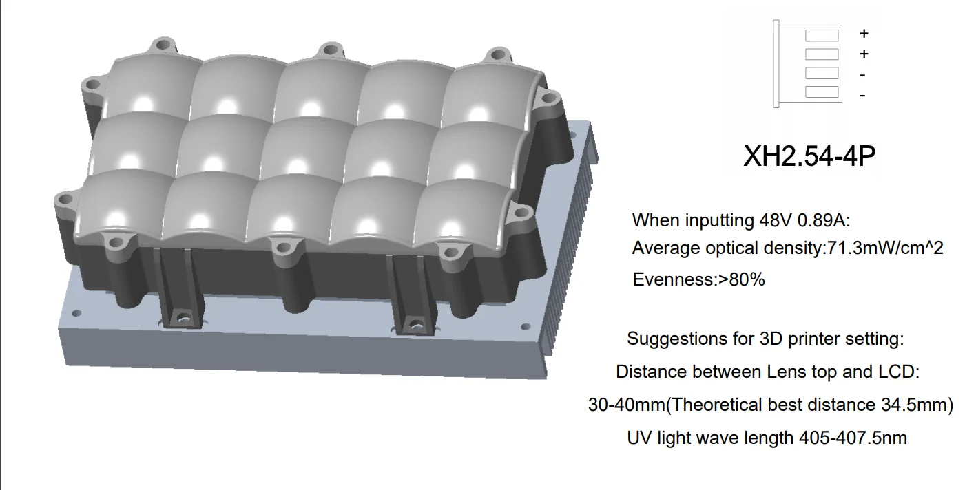 6 Inch 405nm UV LED Array for 3D Printer LCD - Duobond