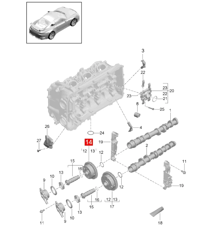Engine Outlet Cam Phaser Camshaft Gear for 911 Cayenne Macan Panamera 3 ...