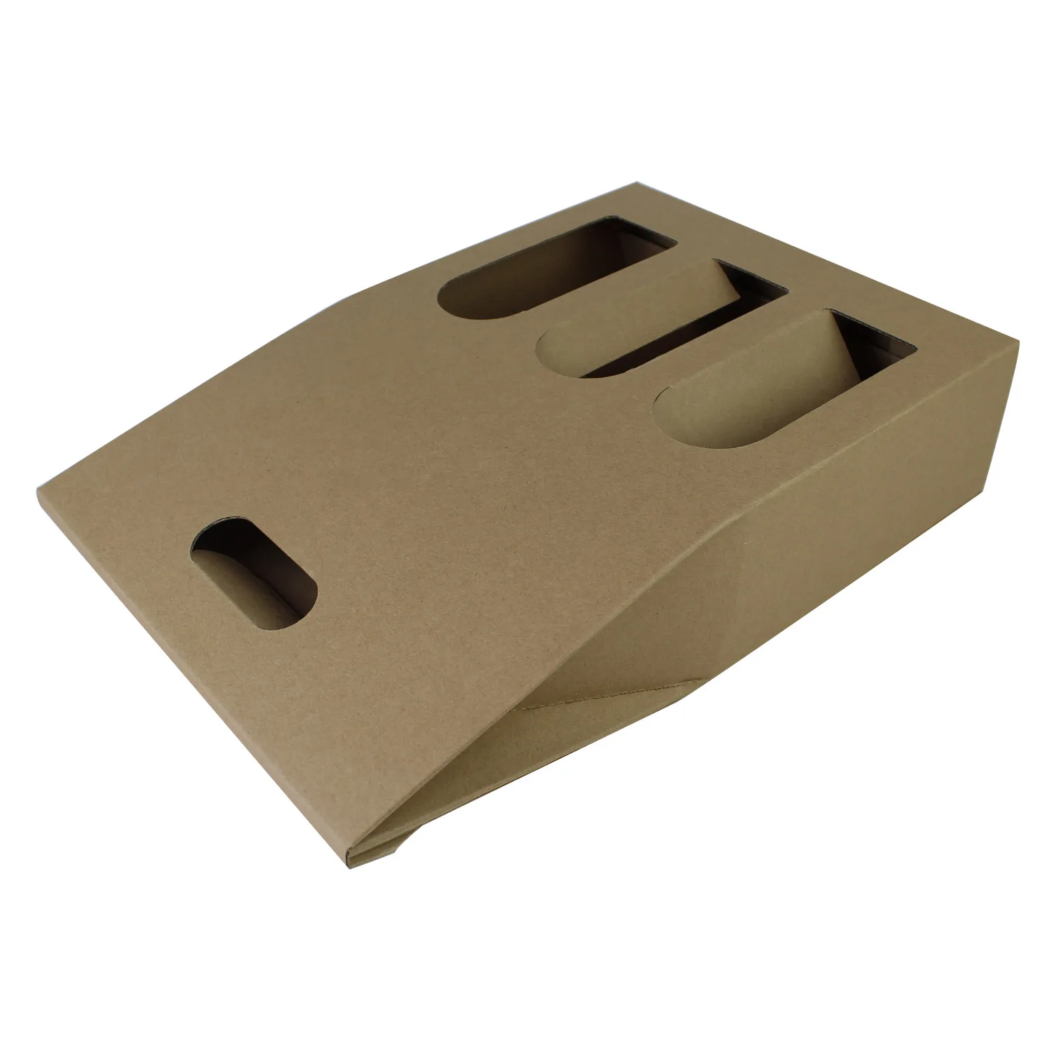 Tote Carrying Three Bottle Storage Corrugated Cardboard Wine Box