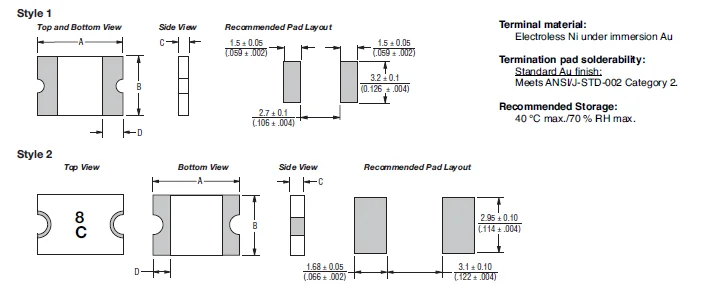 Original Bourns MF-MSMF050-2 SMD resettable fuse 500mA 0.5A 15V 1812 ...