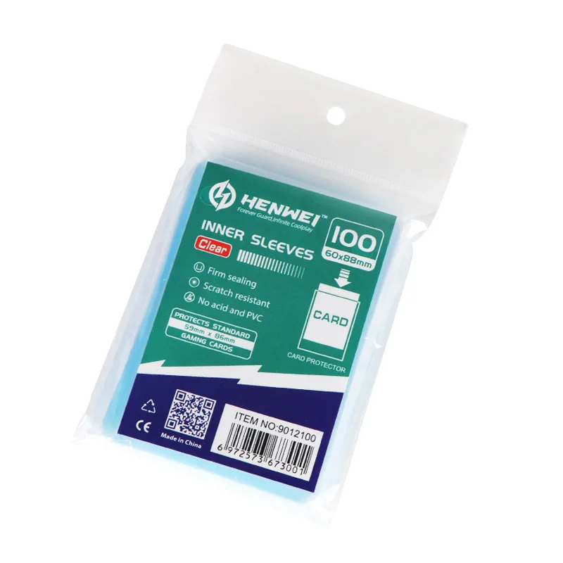 Henwei Custom Board Game 60*88mm Plastic Card Inner Sleeves for YUGIOH