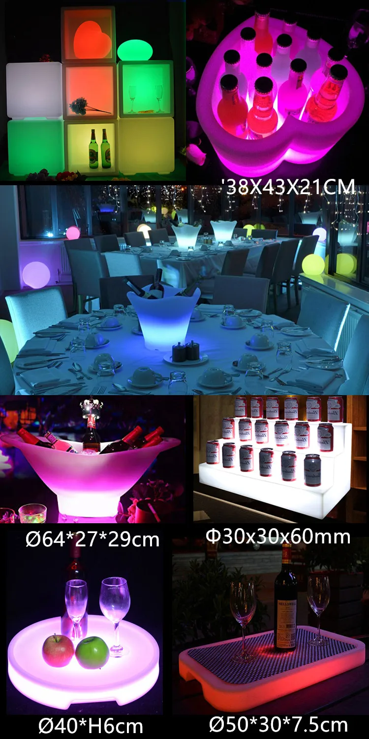 Color Changing Battery Operated Party Nightclub Led Tray Led Plastic ...