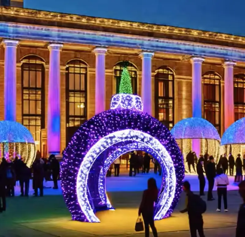 3D Giant LED Ball Arch Lighting for Outdoor Christmas Decor