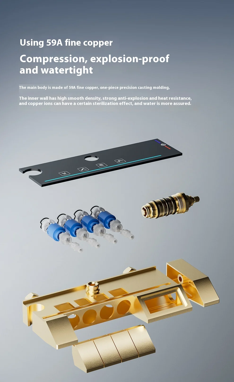 All-copper Gun Grey Shower Suit - Intelligent & Stylish