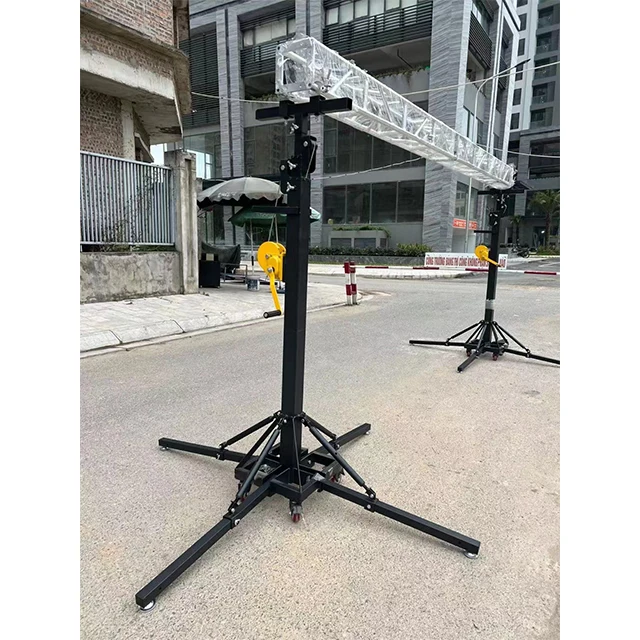 6M Height Telescopic Mobile Truss Lift Stand Square Sound Lighting ...