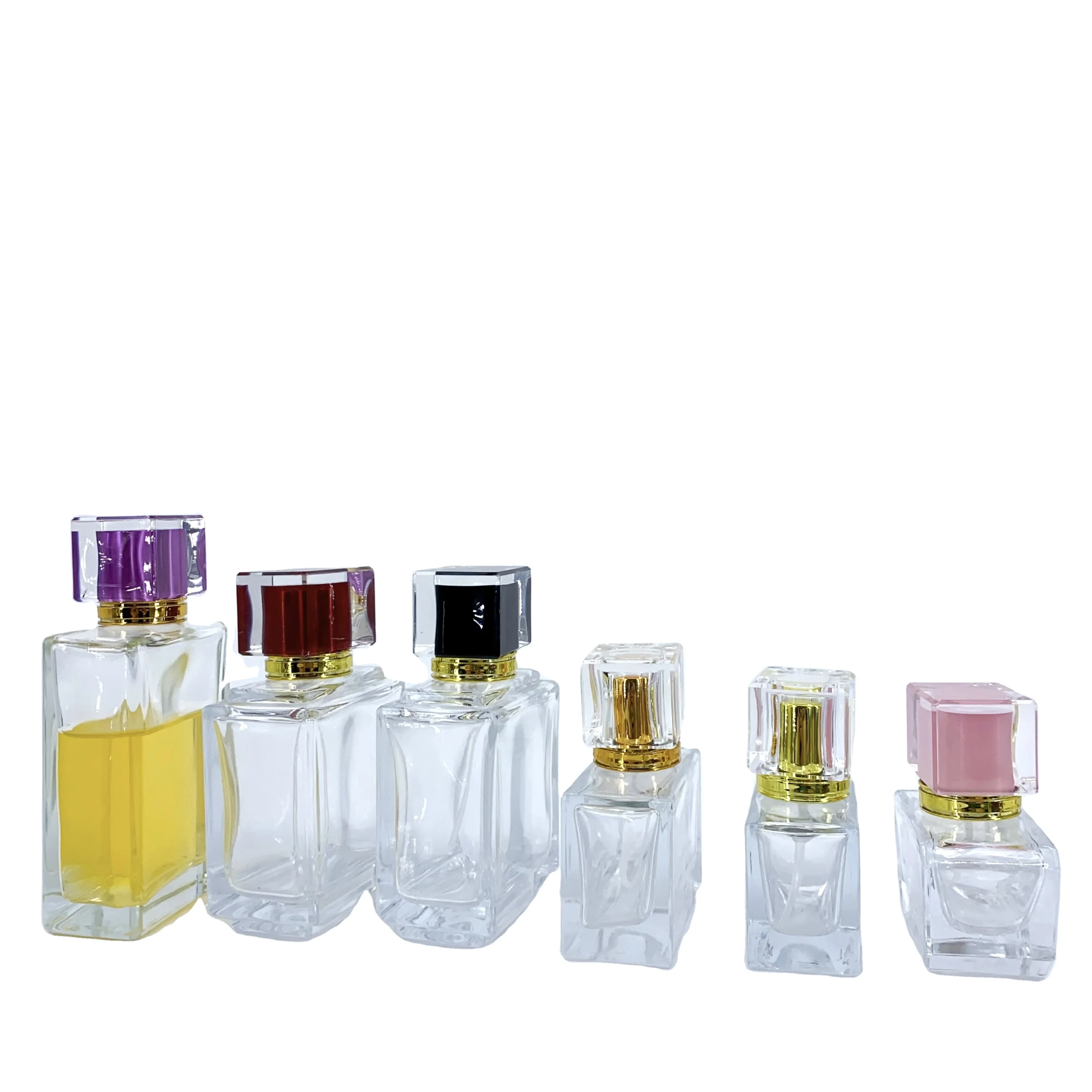 Luxury Rectangular Perfume Bottle 30ml 50ml Transparent Glass Bottle ...