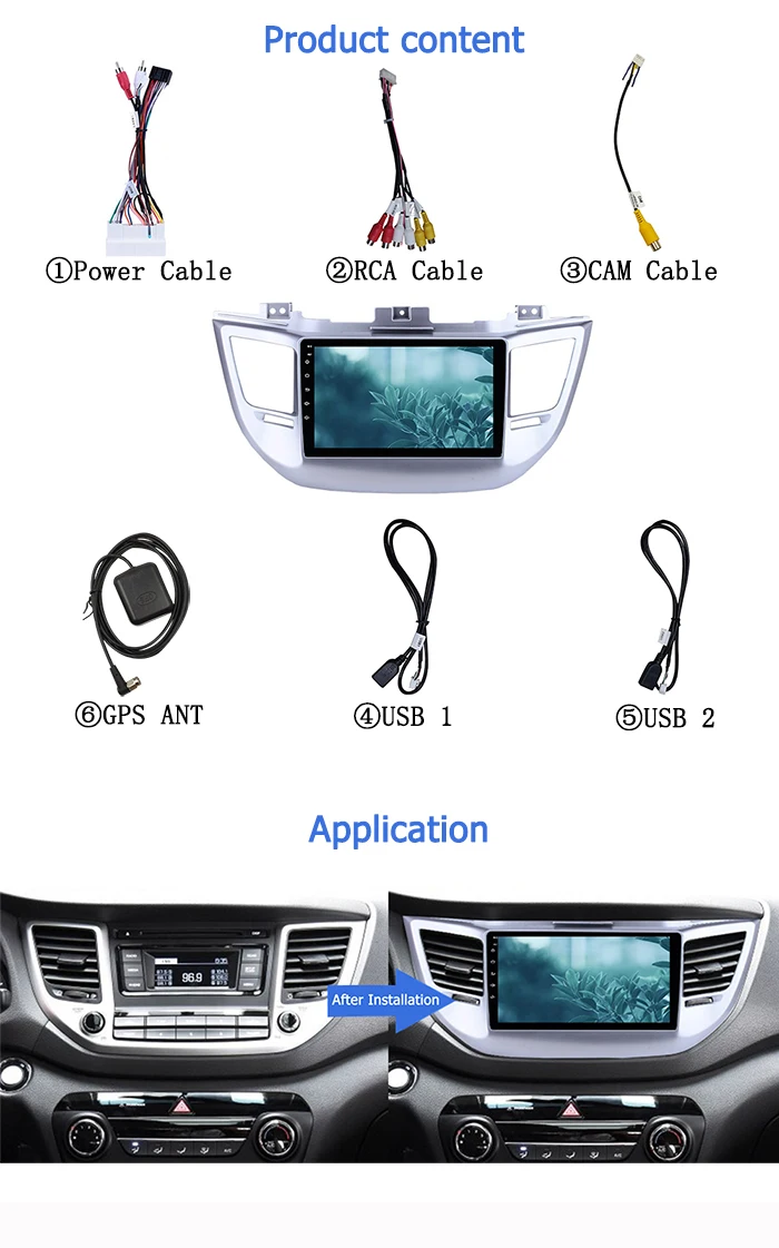 Gps Multimedia System For Hyundai Tucson 2014-2018 1.6ghz 9 Inch ...