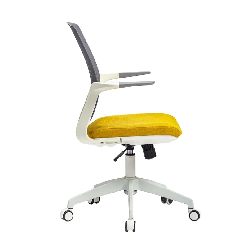 Eva Fashion Yellow Fabric Ergonomic Office Chairs With Elastic Back ...