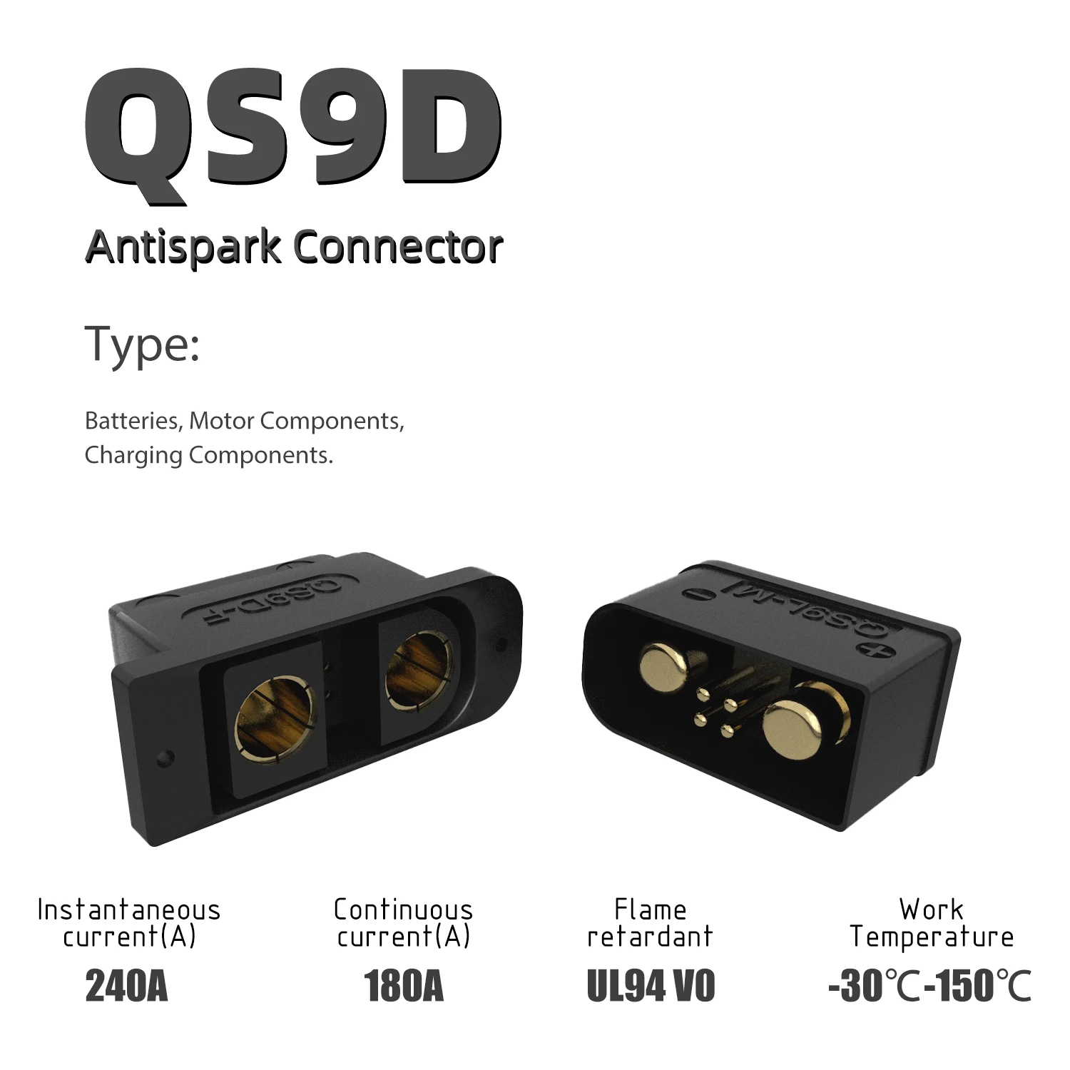 QS9-D Anti-Spark Connector - 160A-220A High Current Quick Connect