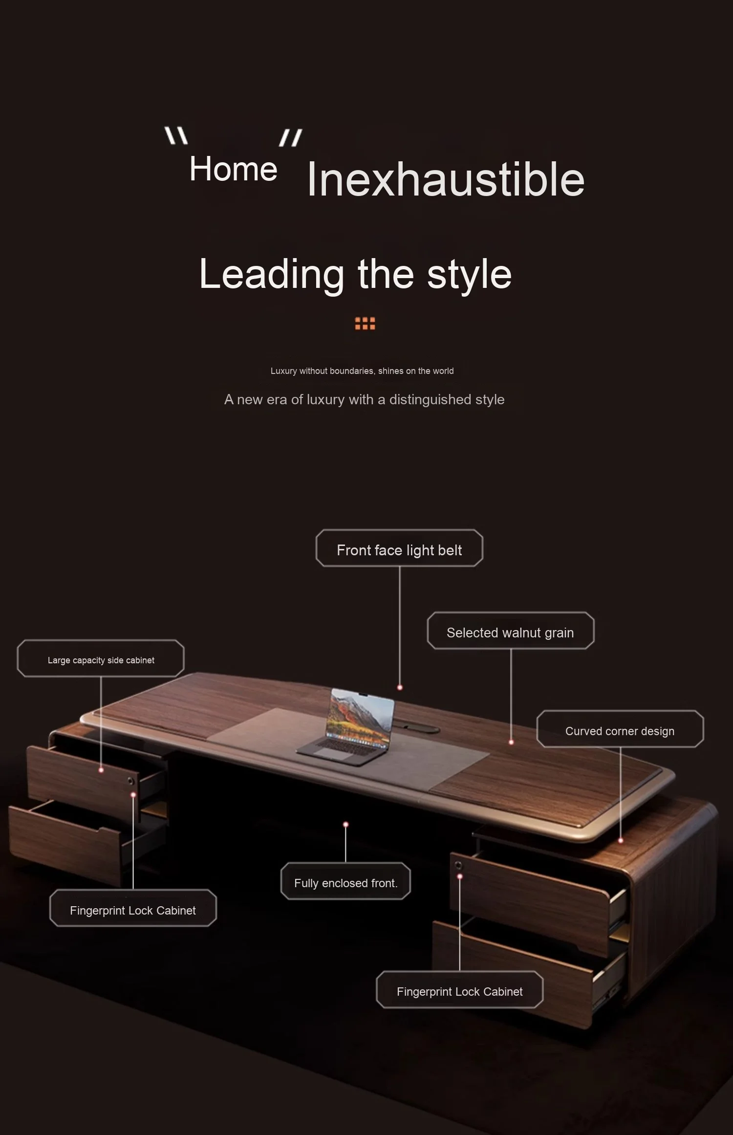 Modern Luxury Office Desk New Chinese Style Executive Leader Desk with ...