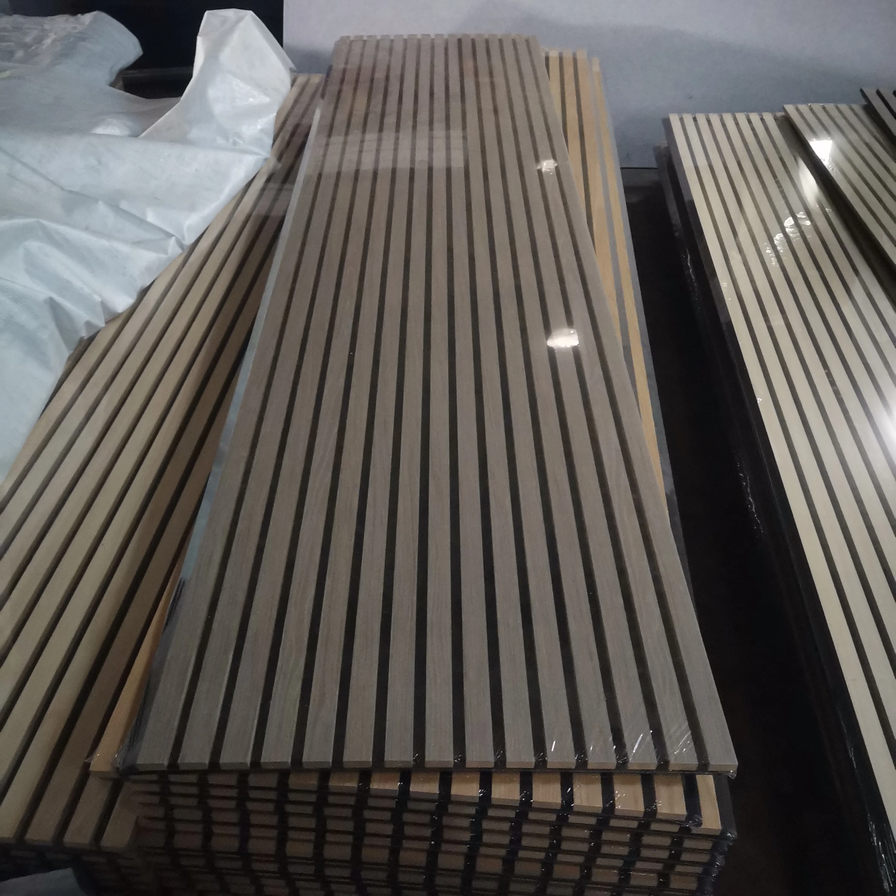 Soundproof Slats Mdf Laminated Pet Wooden Veneer Acoustic Panels - Buy ...