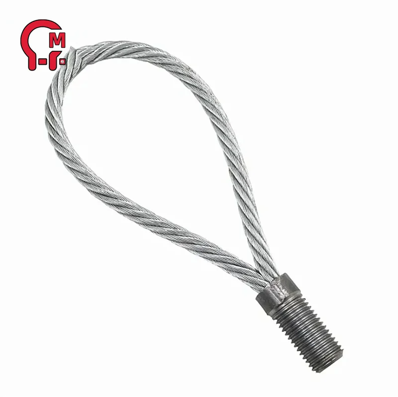 Heavy Duty Steel Wire Rope Threaded Lifting Loop Lifting Loop Wire Rope ...