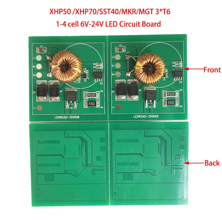 XHP70 LED Circuit Board - 3*T6 6V-24V 1A-5A Driver Board
