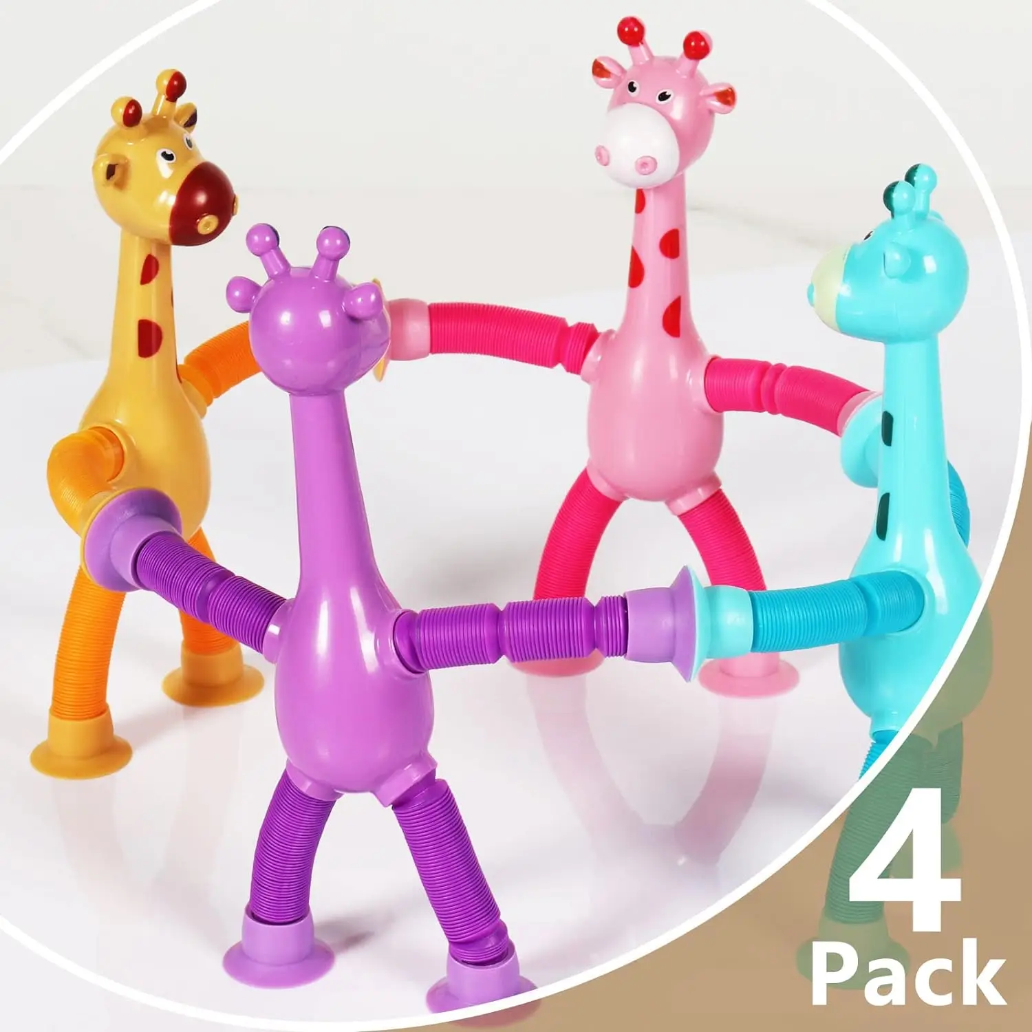 Telescopic Suction Cup Giraffe Toy, Giraffe Telescopic Tube, Unique ...