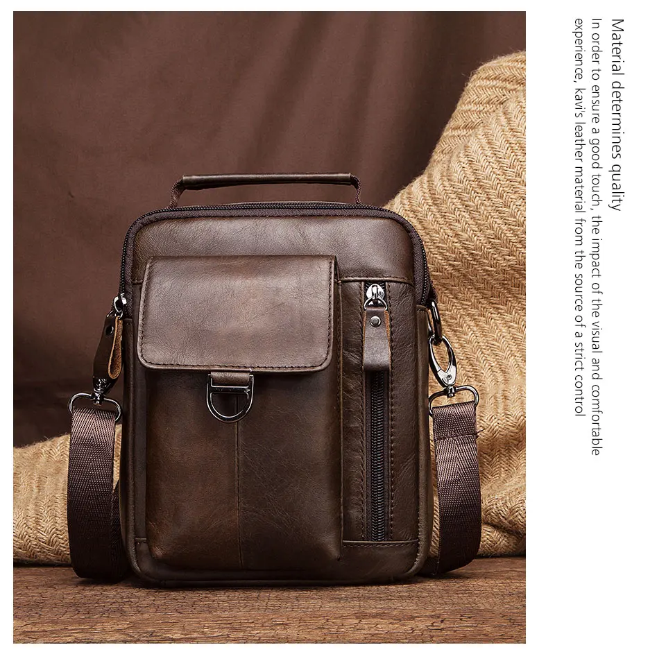 HUMERPAUL First Layer Cowhide Men's Shoulder Messenger Bag Business ...