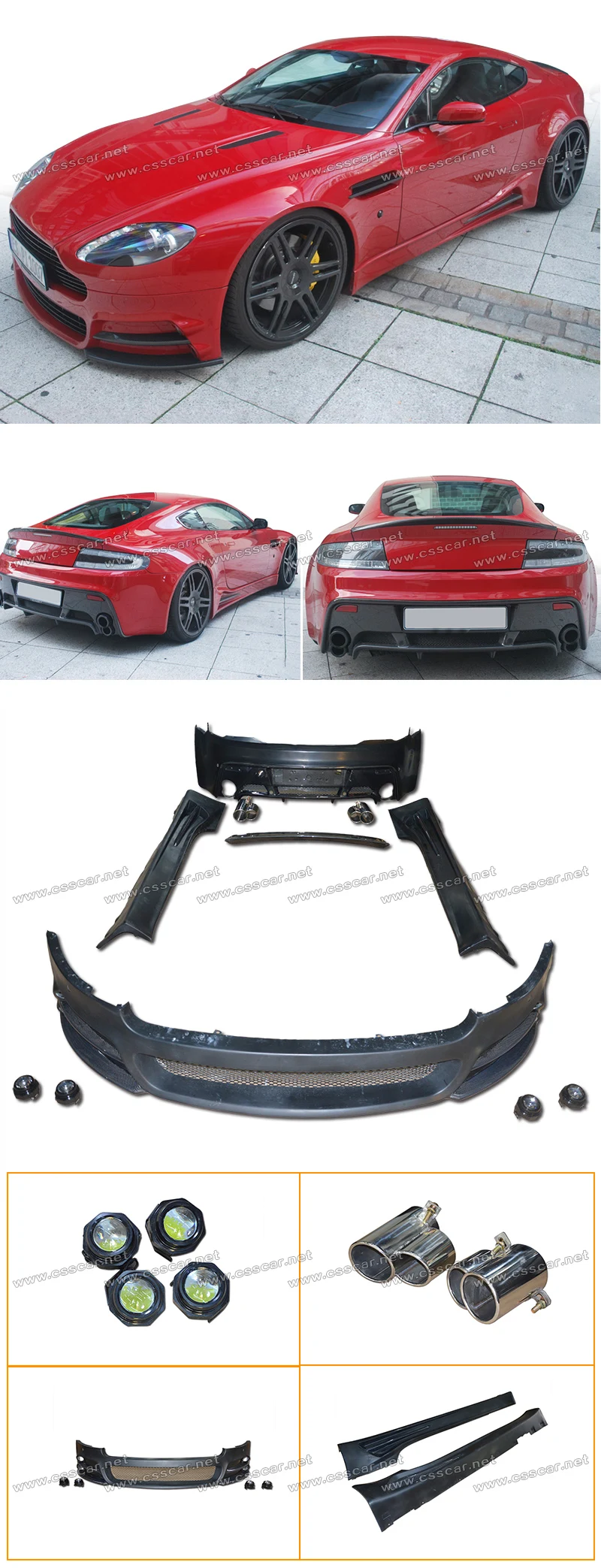 Auto Front Bumper Rear Diffuser Side Skirt Body Kits For Aston Martin ...