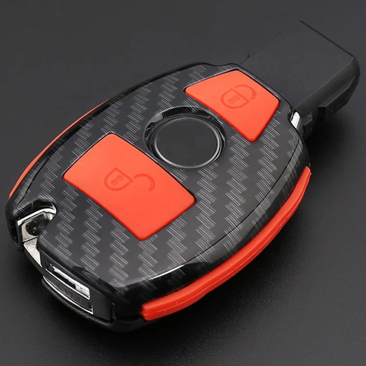 Carbon Fiber Smart Remote Key Fob For Mercedes Benz C E S M Cls Clk Glk ...