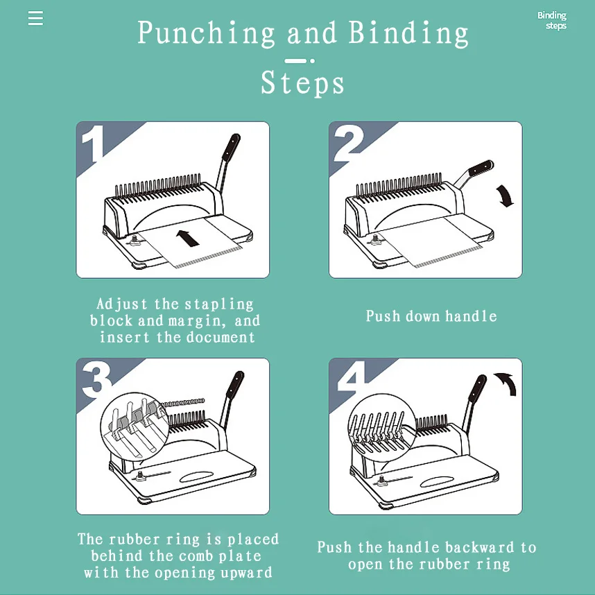 21 Holes Perfect Manual Document Binding Machine Comb Binder Coil Book ...