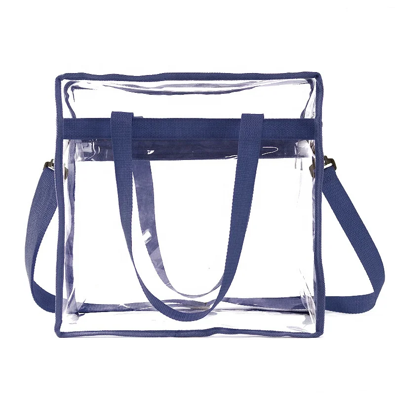 Clear Pvc Vinyl Tote Stadium Approved Sling Bag Transparent Shoulder ...