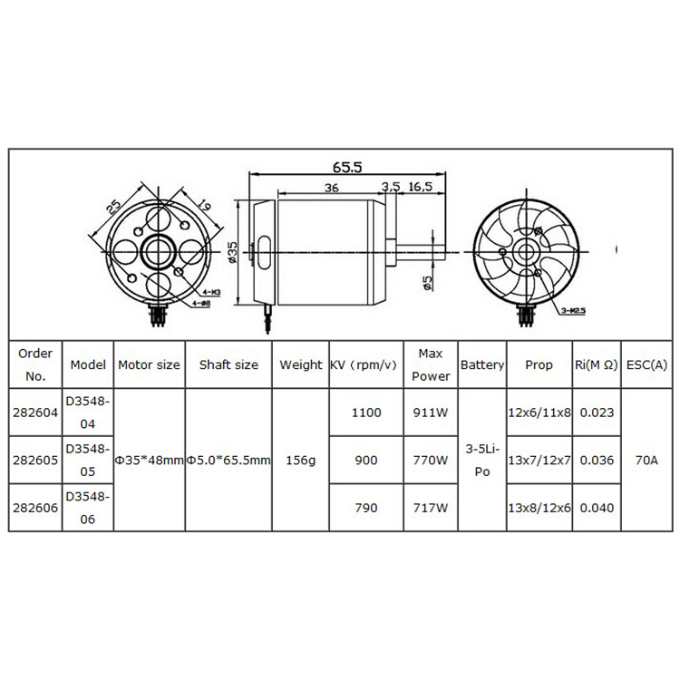 D3548 Brushless Motor - High Performance for RC Aircraft