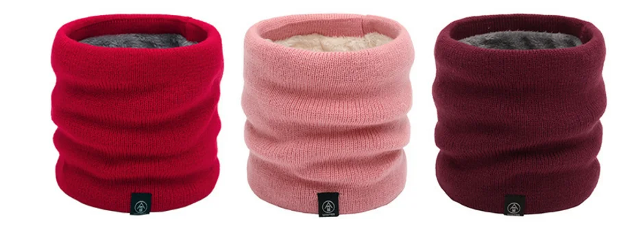 Winter Neck Warmer Fleece Lined Infinity Scarf Thicken Windproof And ...