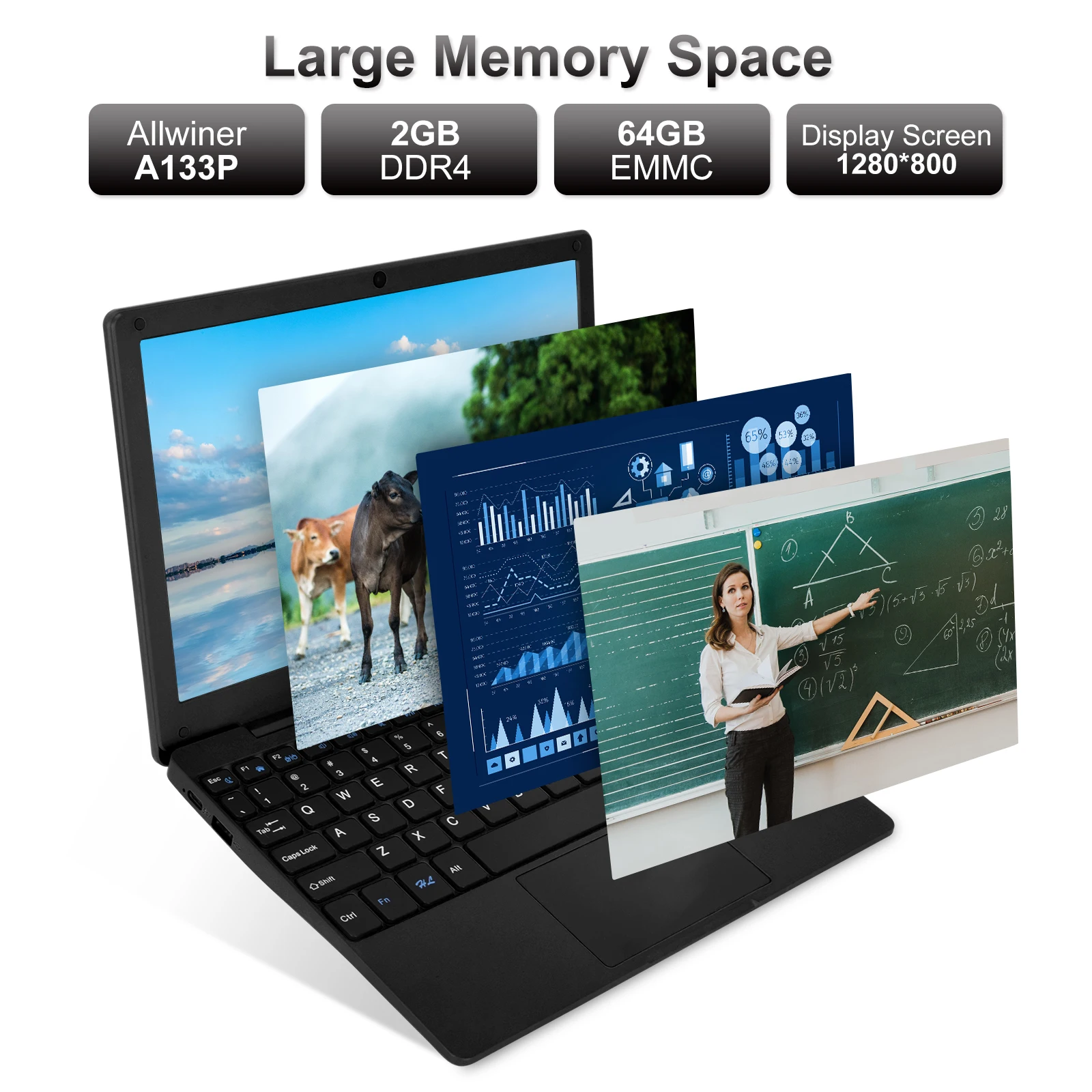 Allwinner A133 Quad-Core 10.1inch Android Laptop for Students
